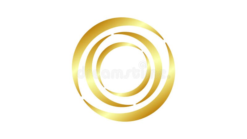 Round Golden Hurricane Logo with Rotating Animation. Suitable for Intro ...
