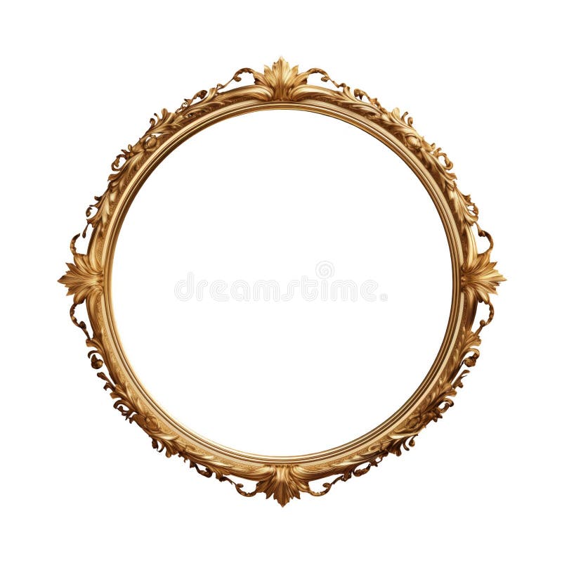 Round Golden Ornate Frame with Transparent Background Enhancing ...