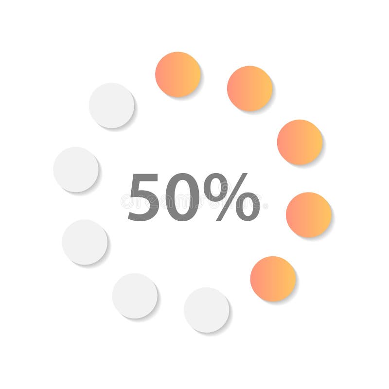 Radial Gradient Progress Infographic Chart Design Template Set for Dark ...