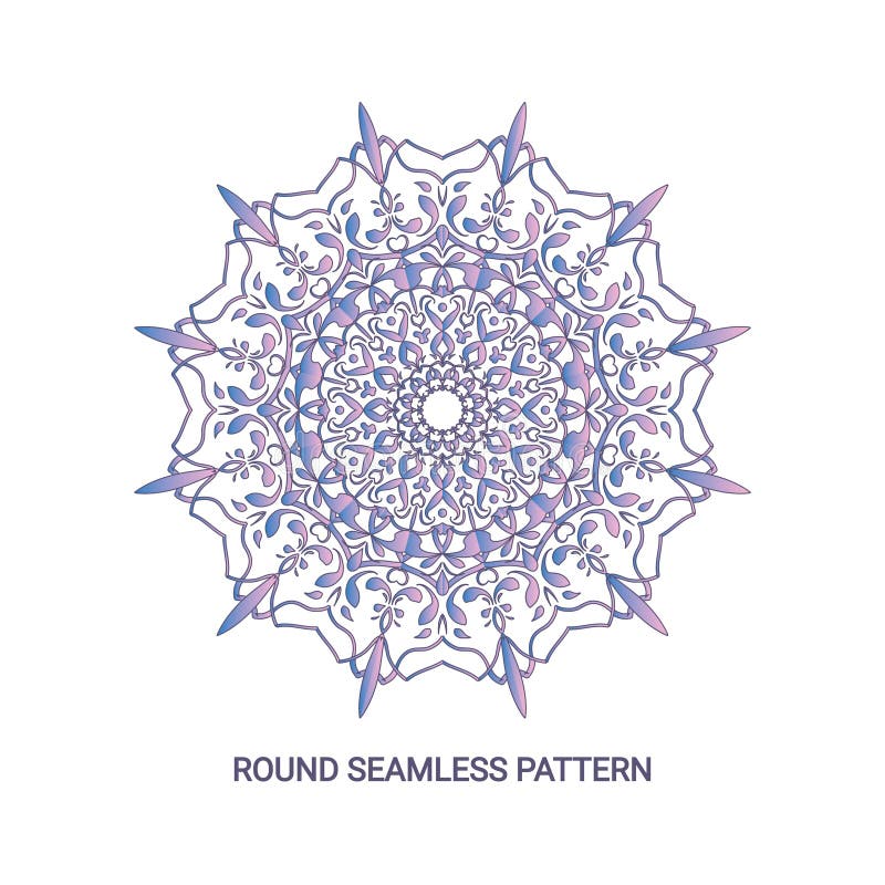 Round Gradient Mandala with Floral Pattern. EPS 10 Stock Vector ...