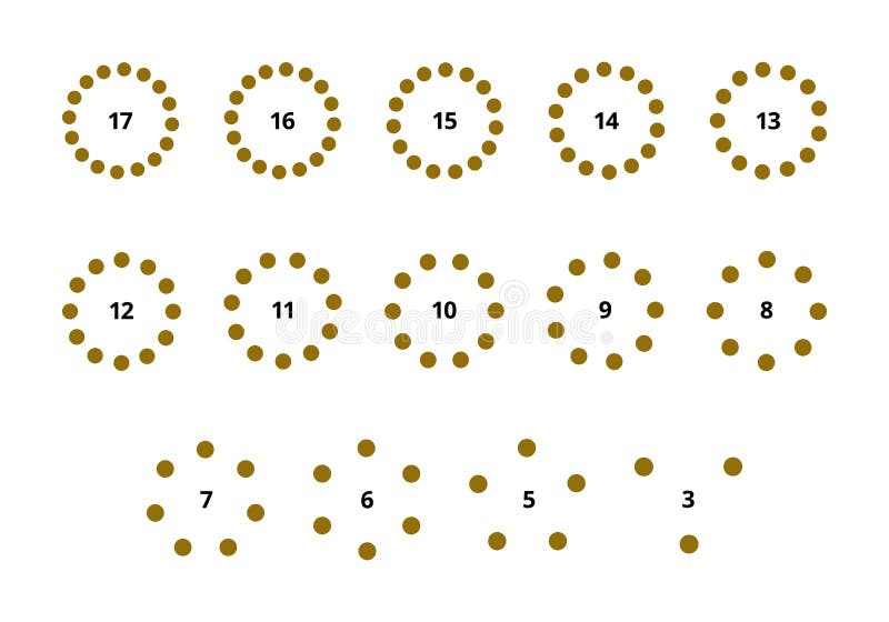 Round Graph Circular Charts. Set of Design Templates from 3 To 17 ...