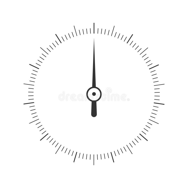 Round Graphic Measuring Scale with Arrow. 360 Degree Template of ...