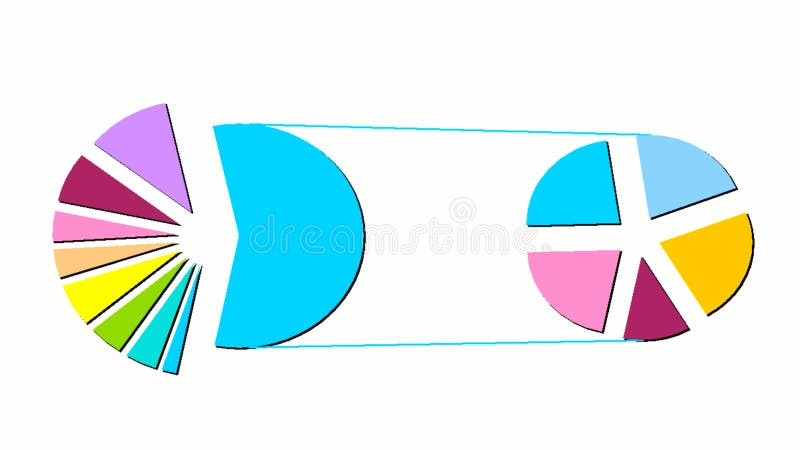 Round Graphs in Motion. Circle Graph Made from Plasticine on Black ...