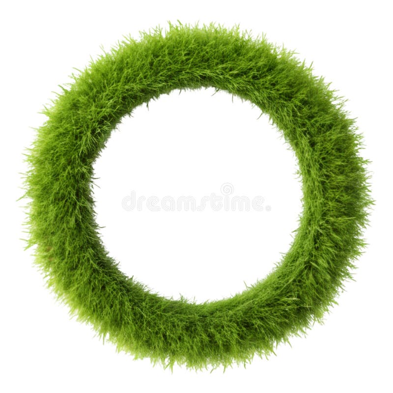 Round Grass Frame Isolated on White Background Stock Illustration ...