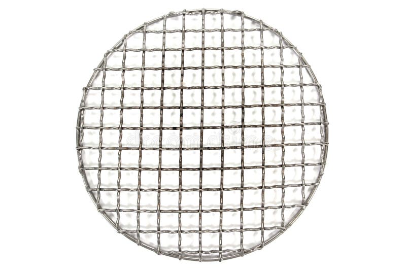 Round Grate Grill Stainless Steel Isolated on White Background Stock ...