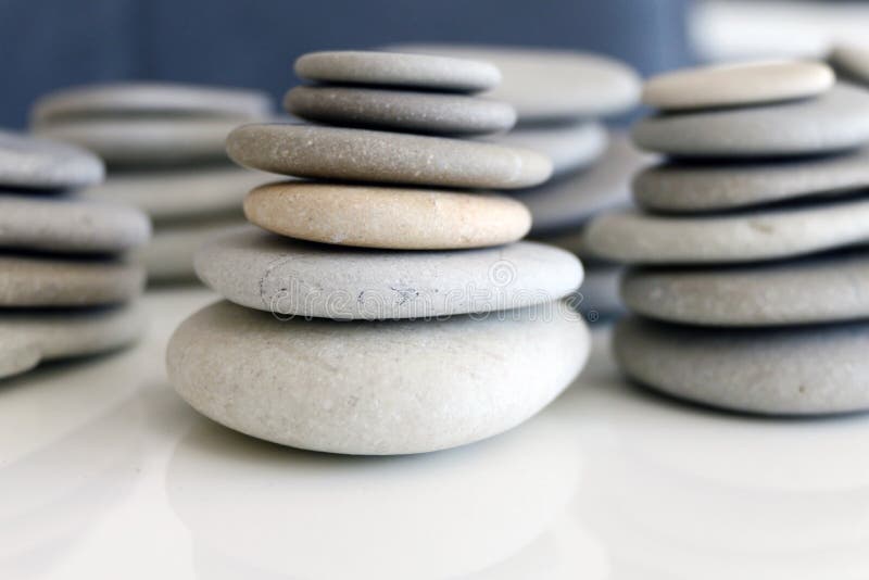 Round Gray Stones Isolated on a White Background Stock Photo - Image of ...