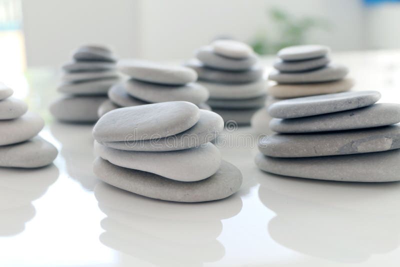 Round Gray Stones Isolated on a White Background Stock Image - Image of ...