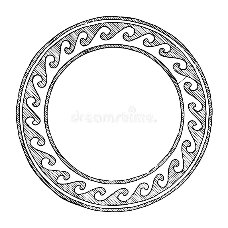 Ancient Greek Round Ornament. Stock Vector - Illustration of motif ...