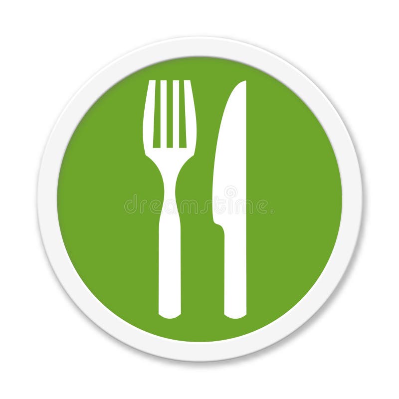 Green Food or Restaurant Button Stock Illustration - Illustration of ...