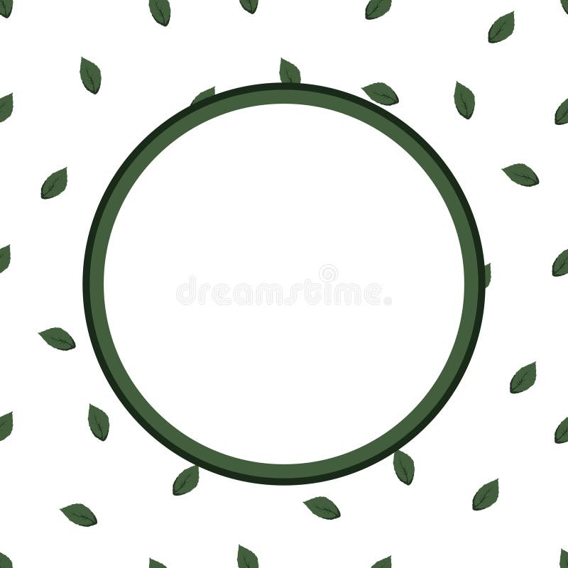 Round Green Frame with Green Leaves Seamles Pattern Stock Vector ...