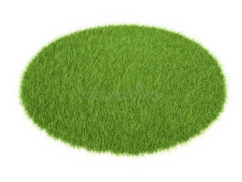 Round Green Grass on the White Background Stock Illustration ...
