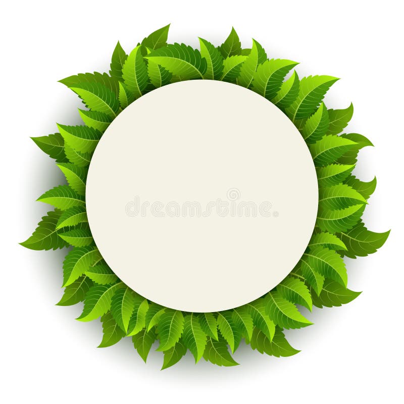 Green leaves round frame stock vector. Illustration of conservation ...