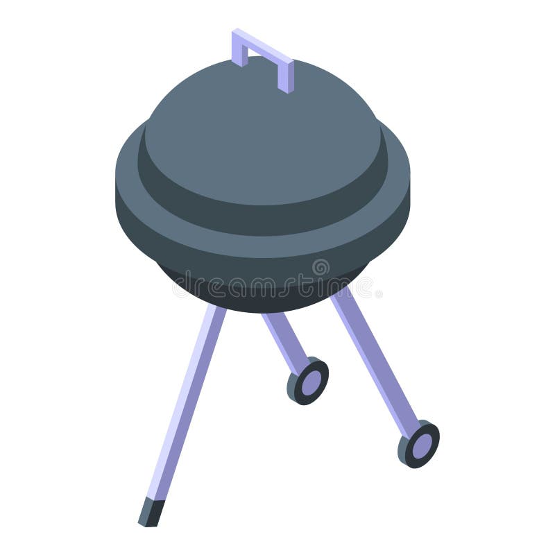 Round Grill Icon Isometric Vector. Fire Picnic Stock Illustration ...
