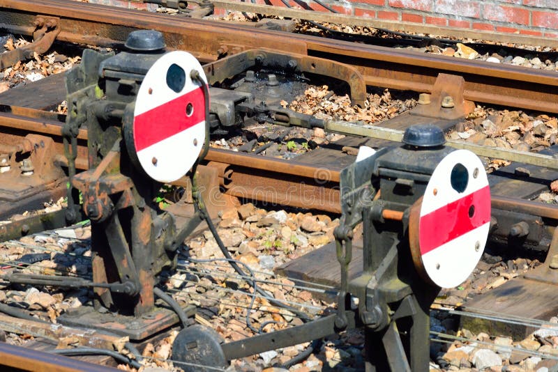 Round ground rail signals stock image. Image of transport - 39900171