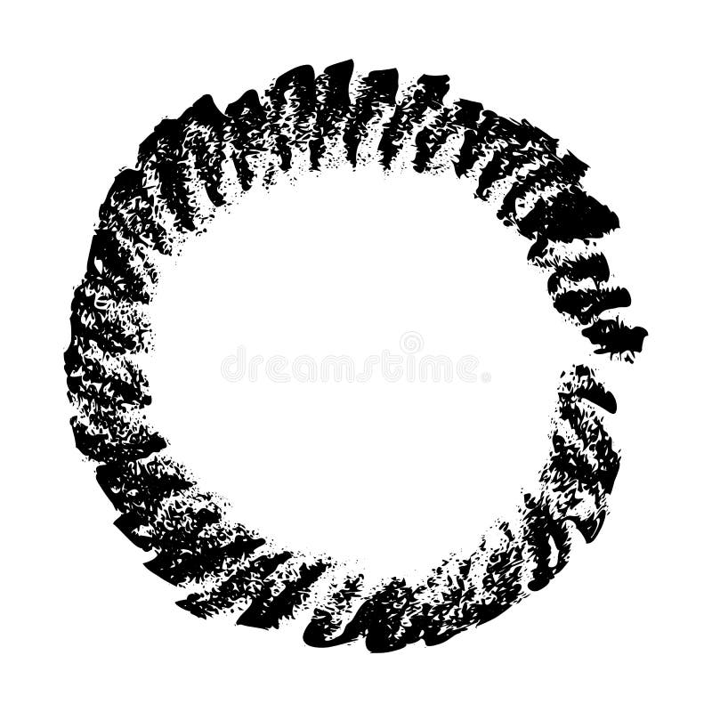 Round Grunge Shape Texture, Rough Circle Stamp, Black Paint Ring Frame ...