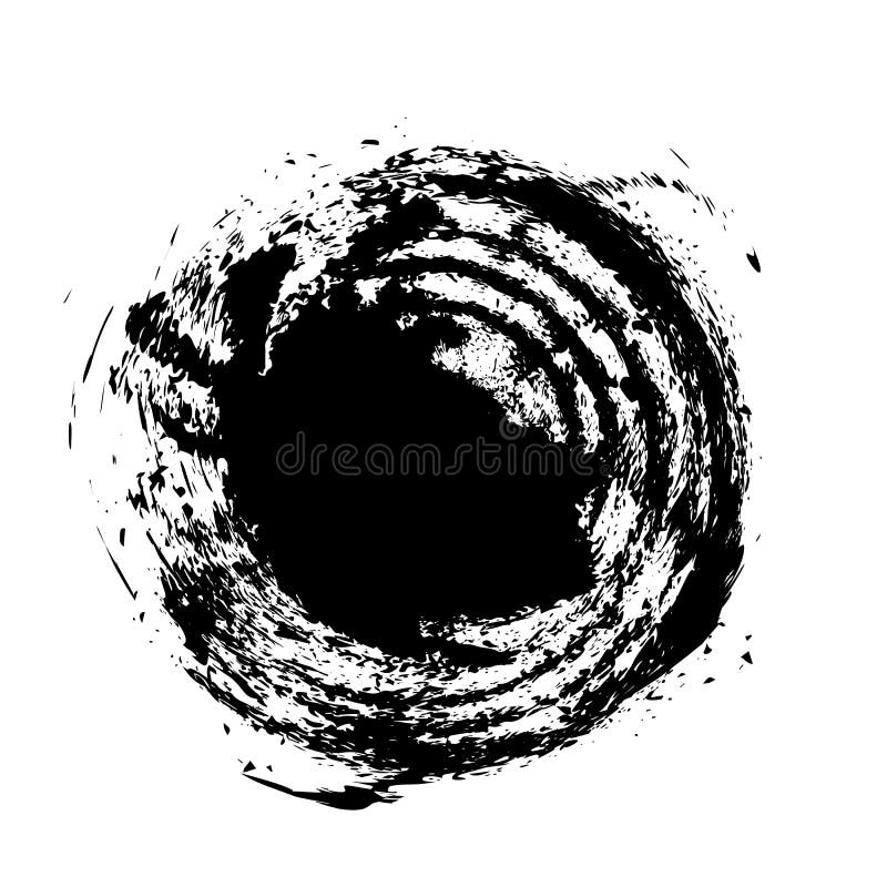 Round Grunge Shape Texture, Rough Circle Stamp, Black Paint Ring Frame ...