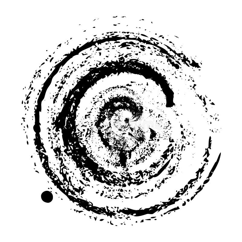 Round Grunge Shape Texture, Rough Circle Stamp, Black Paint Ring Frame ...