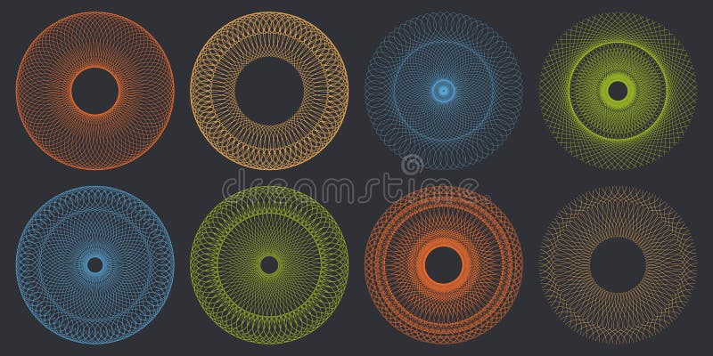 Round Guilloche Pattern stock vector. Illustration of elegant - 95513593