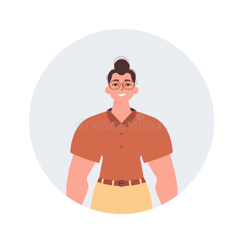 Round Guy Avatar. Character in Modern Trendy Style. Stock Vector ...
