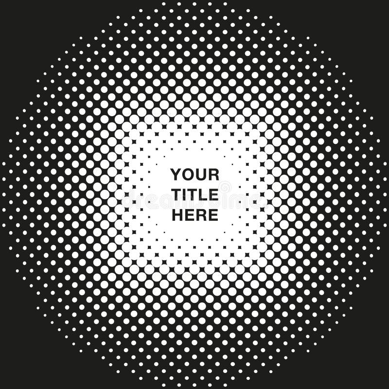 Round Halftone Pattern with Title Copy Space in Vector Format. Stock ...