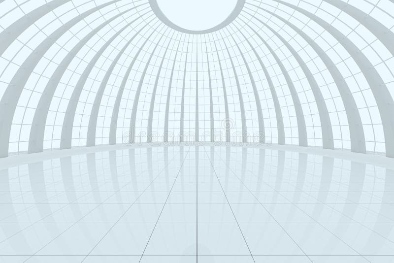 Round Hall Architecture Background, 3d Rendering Stock Illustration ...