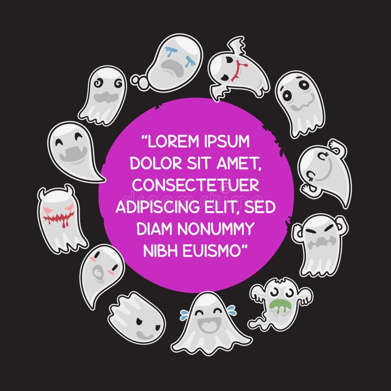 Round Halloween Frane with Ghosts Stock Vector - Illustration of spirit ...