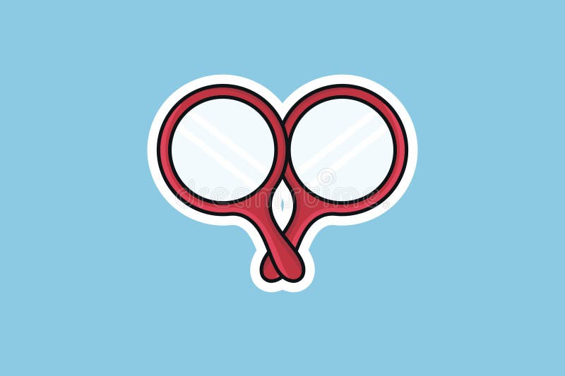 Round Hand Mirror in Cross Sign Sticker Style Vector Illustration. Home ...