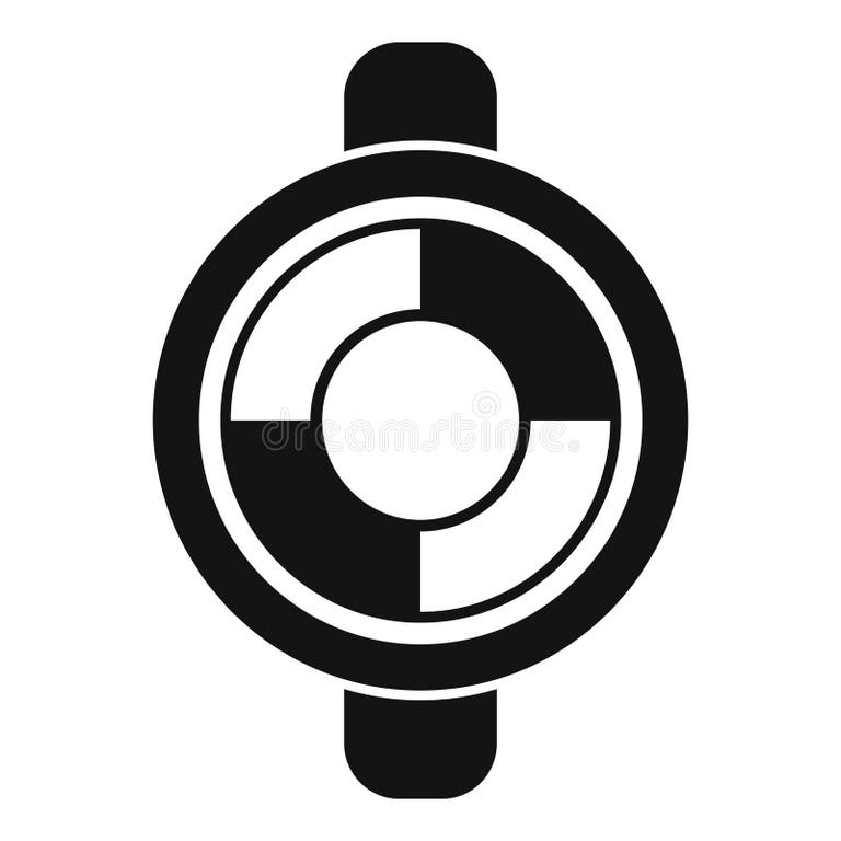 Round Handle Control Button with Three Sections Icon Stock Vector ...