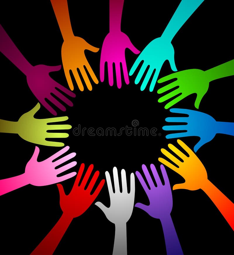 Diversity Show of Hands stock vector. Illustration of colorful - 9264971