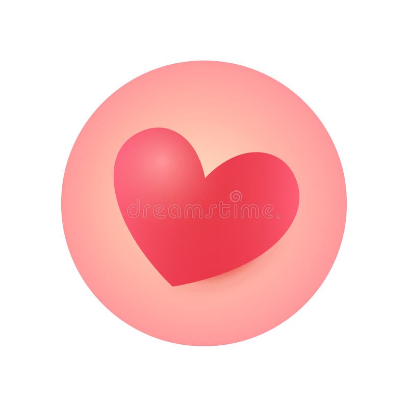 Round Heart Icon, Sticker for Valentines Day Stock Vector ...