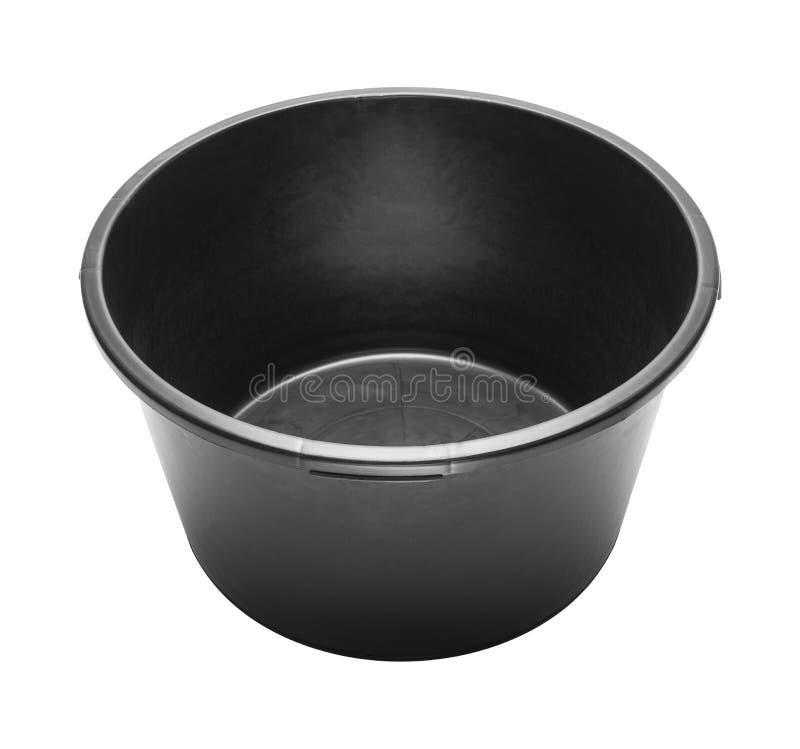 Round Heavy Duty Black Plastic Basin Stock Image - Image of round ...