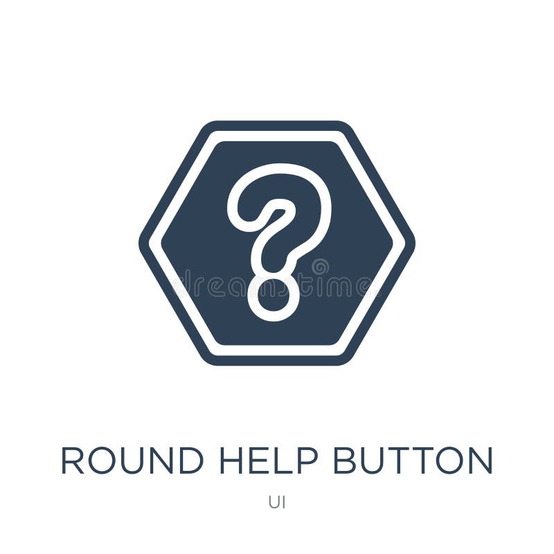 Round Help Button Icon Vector Sign And Symbol Isolated On White Stock ...