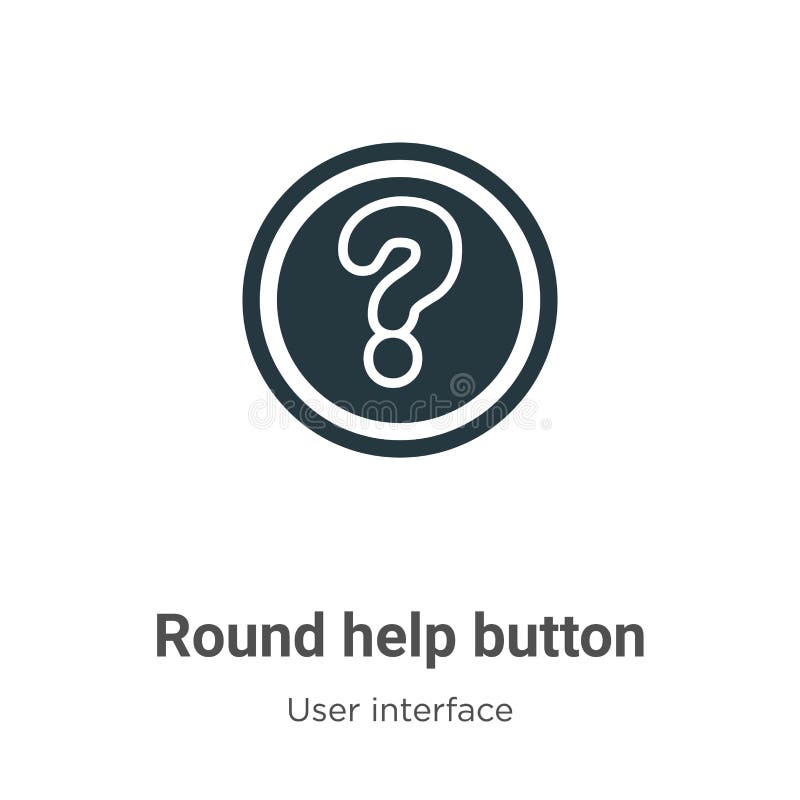 Round Help Button Vector Icon on White Background. Flat Vector Round ...