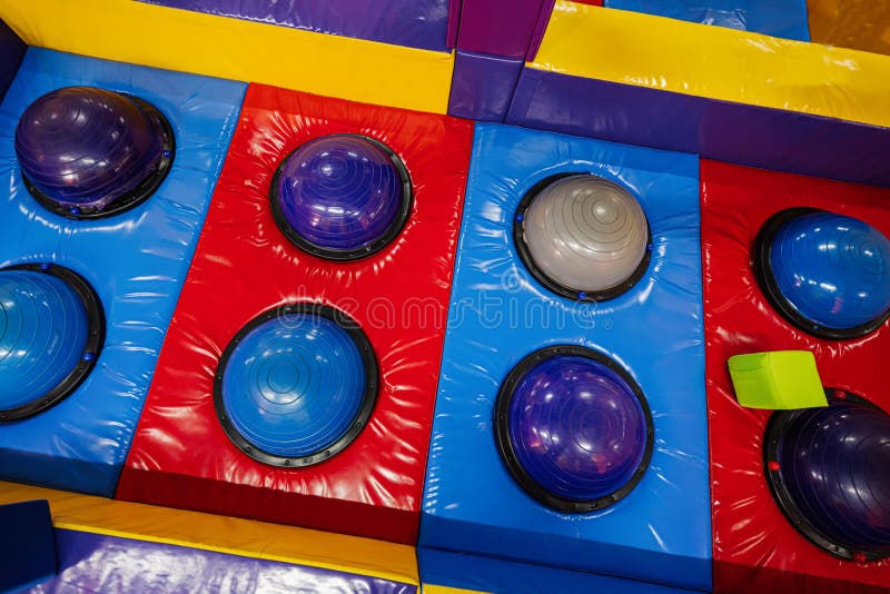Round Hemispheres at Indoor Play Center Playground Stock Image - Image ...