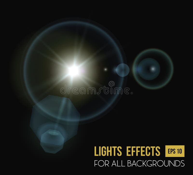 Camera Lens Flare Background, Sun Light Effect Stock Vector ...