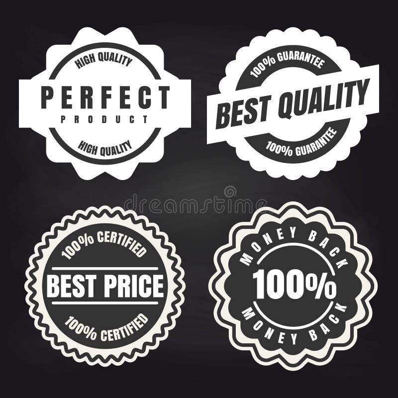 Round High Quality Products Labels Set Stock Vector - Illustration of ...