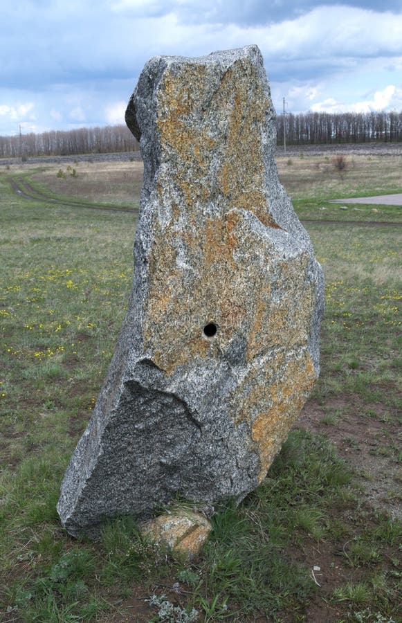 Large Monolith On The Coast Of Bornholm Stock Photo - Image of meadow ...