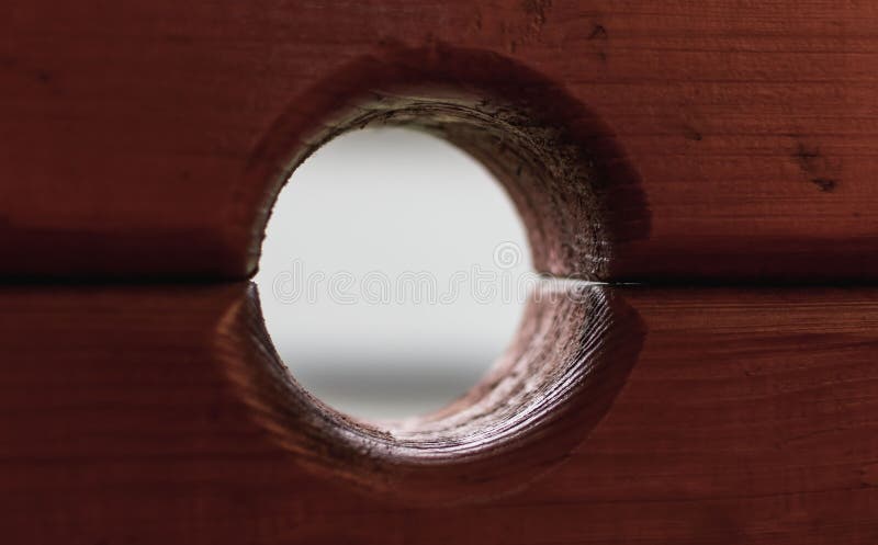 A Round Hole in a Wooden Fence Stock Image - Image of wood, outdoor ...