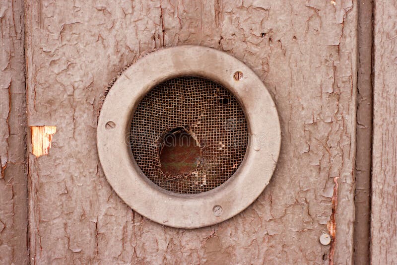 Round Hole in the Wooden Wall Stock Image - Image of access, corrosion ...