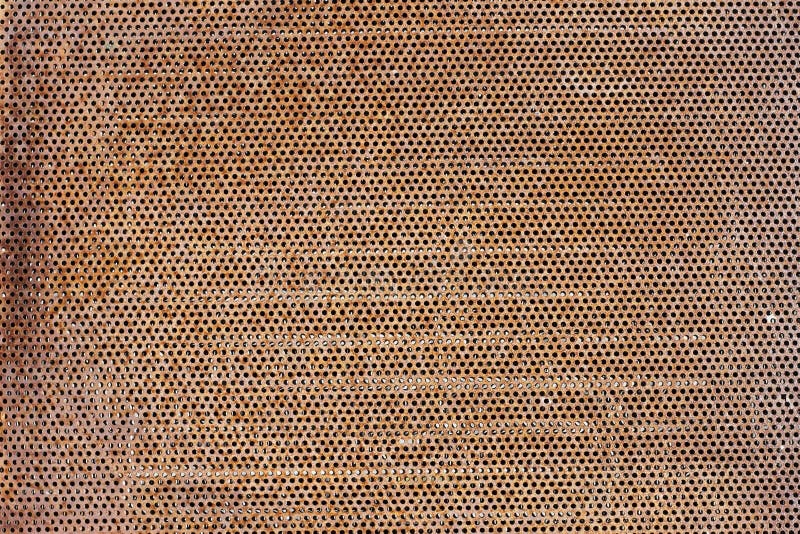 Round Holes in a Rusty Steel Sheet Stock Image - Image of stainless ...