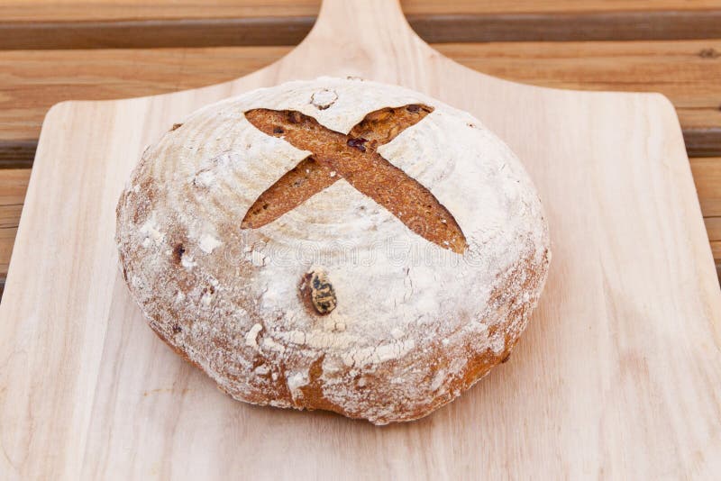 Round Homemade Whole Grain Bread Stock Photo - Image of white, bread ...