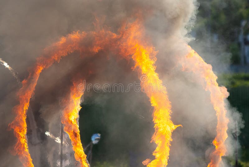 Round hoop of fire flame stock photo. Image of design - 291823838