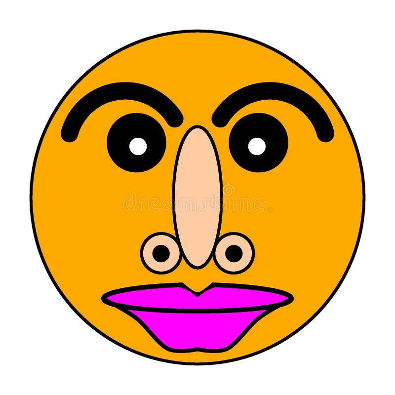 Round human face character stock illustration. Illustration of font ...