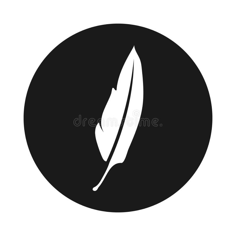 Round Icon Bird Feather for Web. Sign for the Encyclopedia or Zoo Stock ...