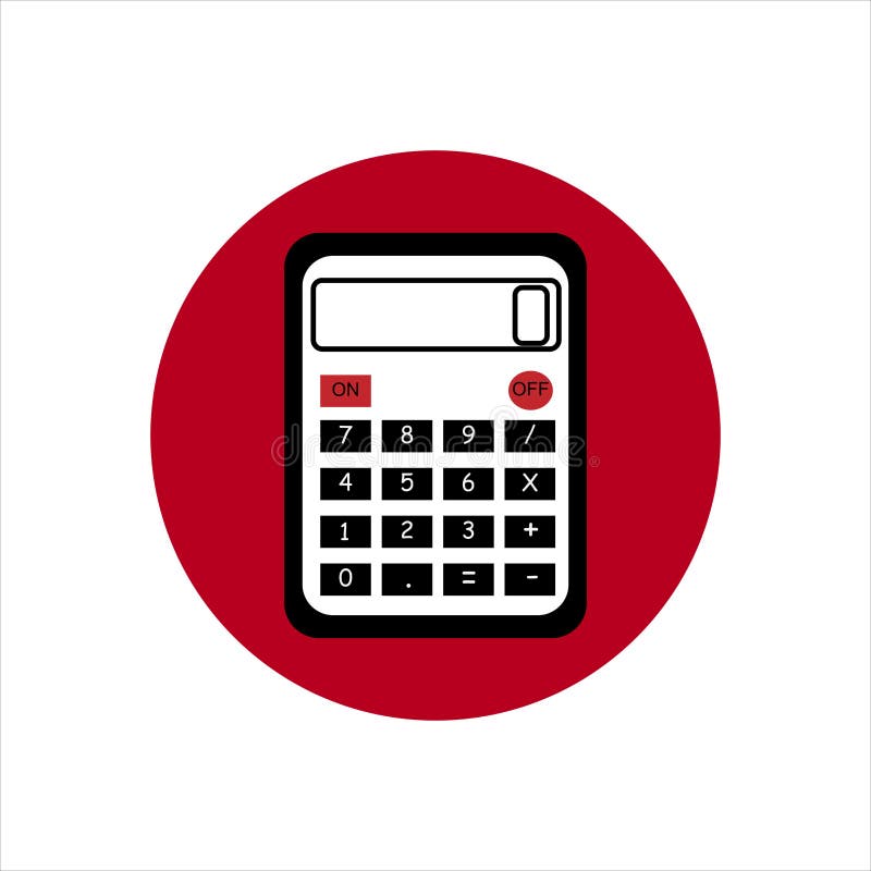 Round Icon with a Calculator. Stock Vector - Illustration of digital ...