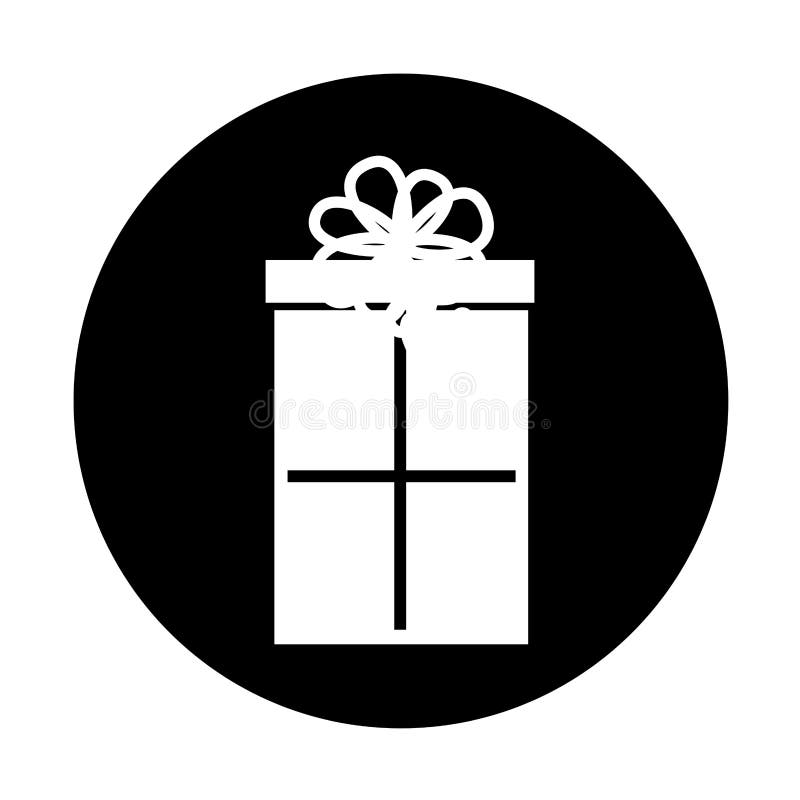 Round icon christmas gift stock vector. Illustration of postcard - 93409235