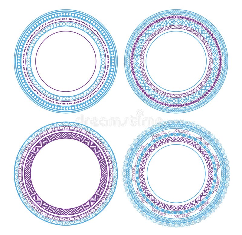 Round Icon Decorative Emblems Cartoon Stock Vector - Illustration of ...