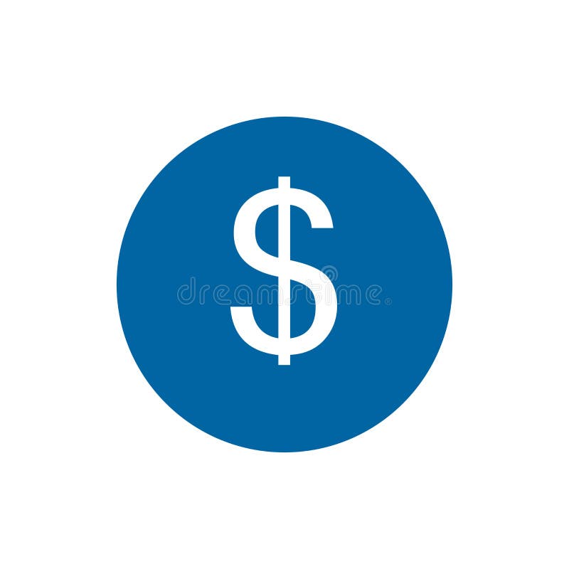 Round icon of dollar sign. stock vector. Illustration of sell - 100730013
