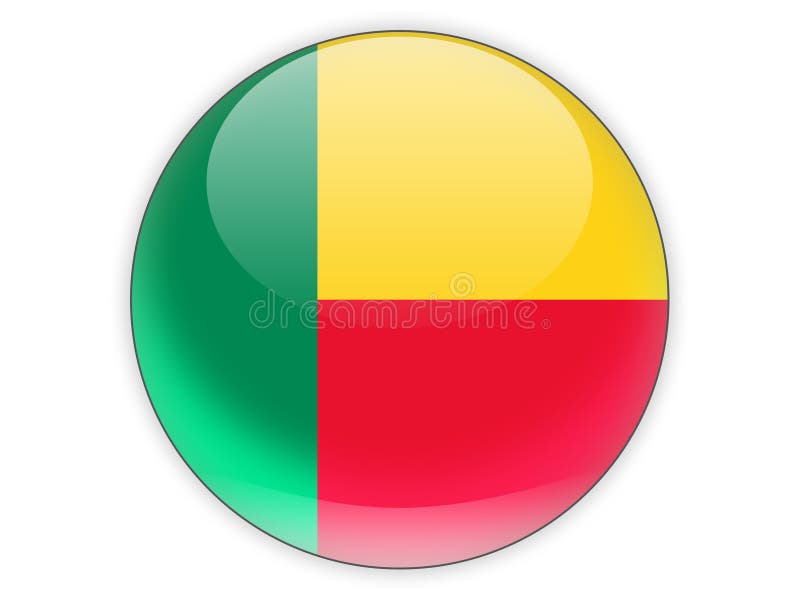 Round Icon with Flag of Benin Stock Illustration - Illustration of world, white: 117281228