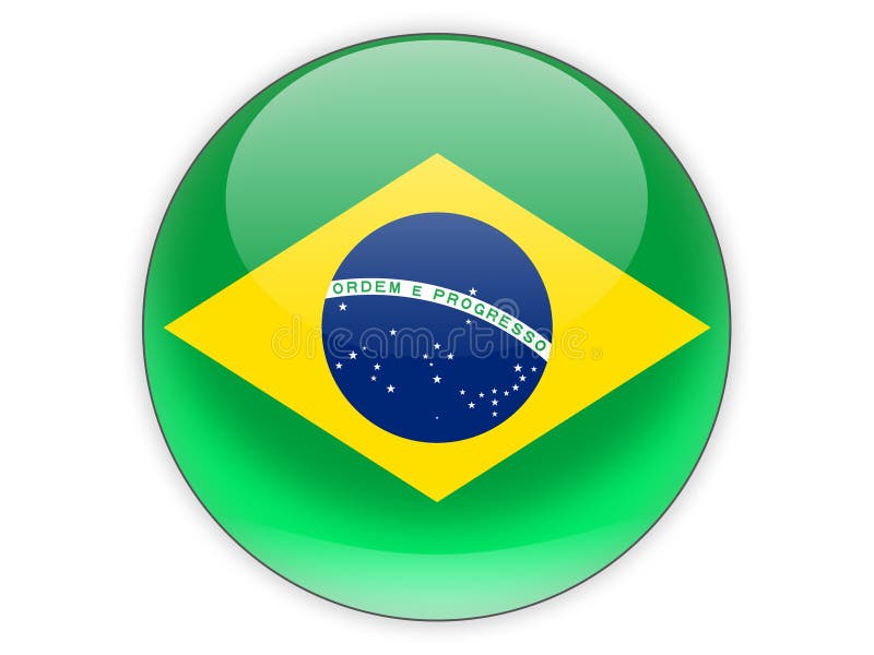 Brazil Flag Vector Round Icon Stock Illustration - Illustration of ...
